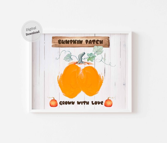 Bumpkin Patch Handprint Art Baby Pumpkin Bumkin Bum Bottom - Etsy