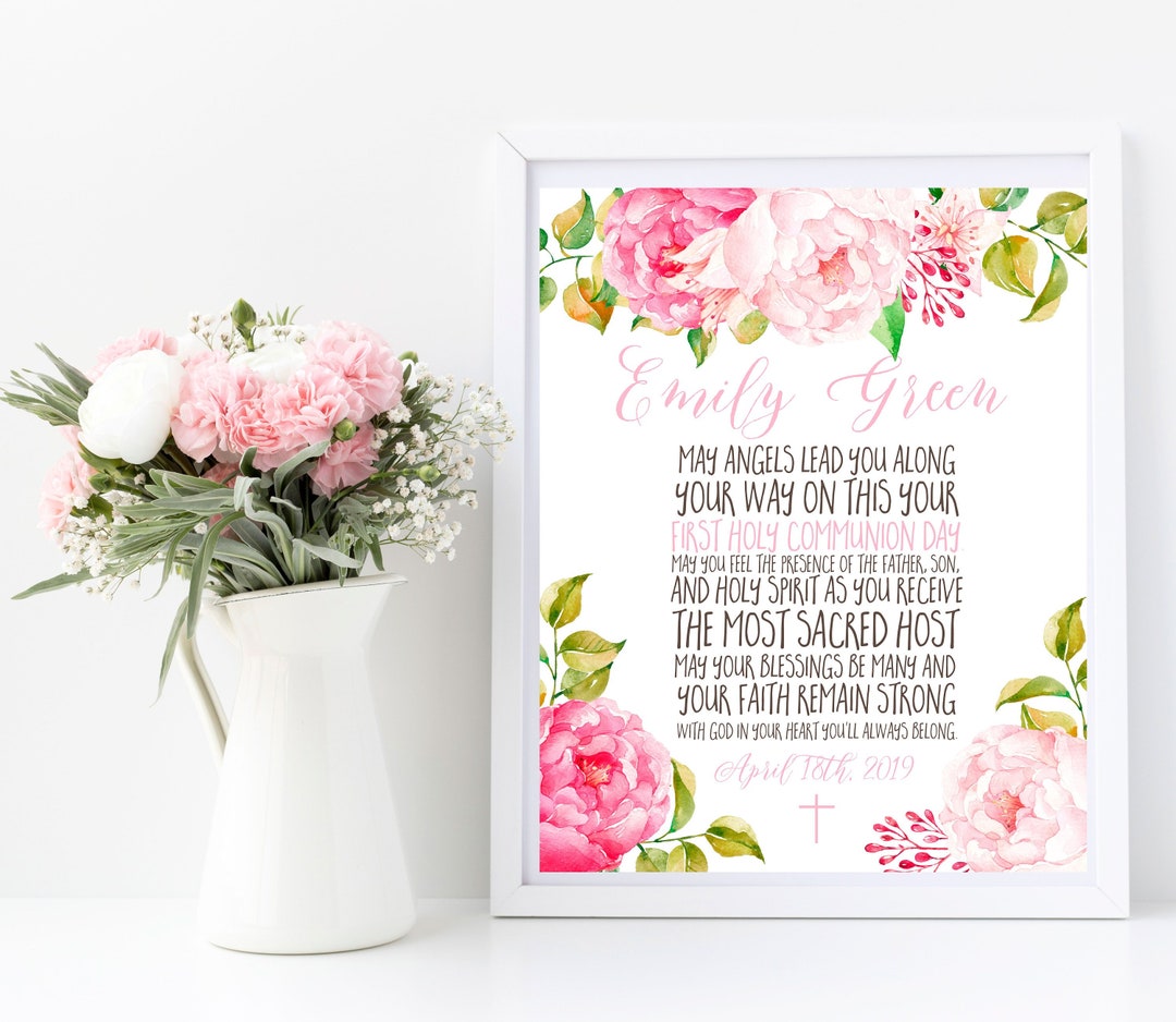 Godmother Girl Gift First Holy Communion Printable Communion Poem Sign ...