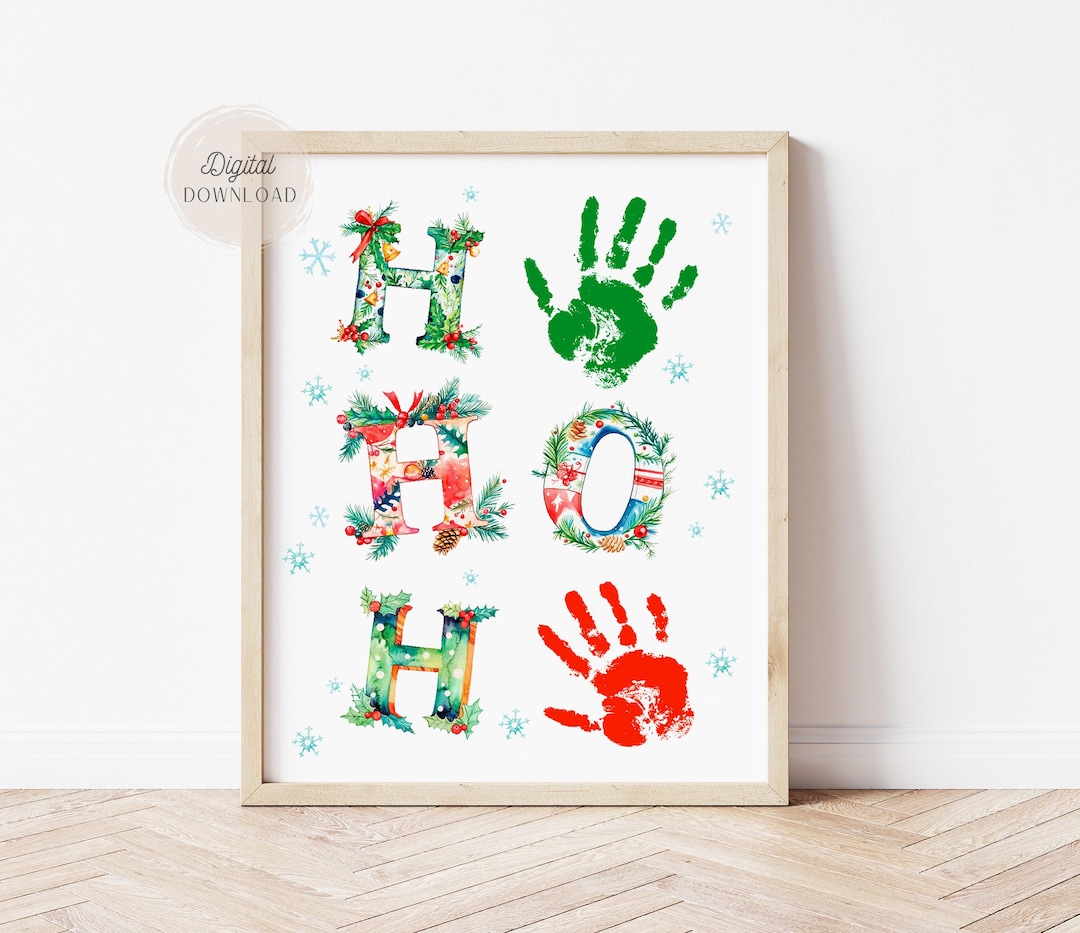 Ho Ho Ho Handprint Craft, Christmas Art Card, Preschoolers Handprint ...