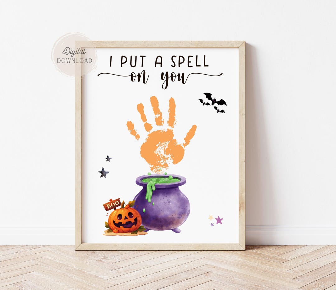Halloween Witch Handprint Art, Spell Halloween Handprint Craft ...