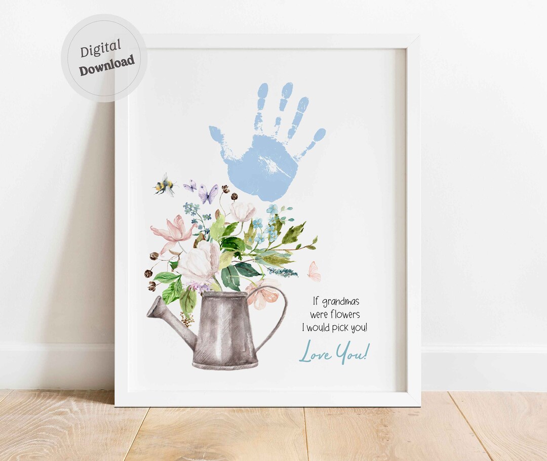 If Grandmas Were Flowers Handprint Art Grandparents Craft Printable ...