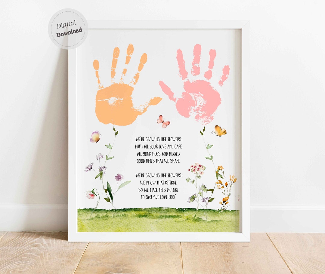 Handprint Mothers Day Art Poem We Are Growing Like Printable Baby Hands ...