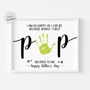 Pop Handprint Poem Template Father's Day Art Sign - Etsy