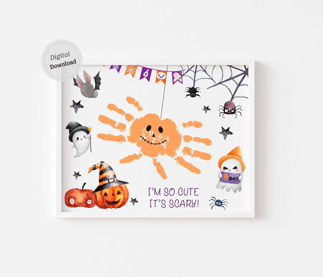 Handprint Art Spider Download Halloween Printable Craft Template Baby ...
