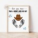 Footprint Craft for Father's Day, Cowboy Footprint, Western Dad Grandpa ...