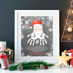 Santa Handprint Poem Printable Craft Template Christmas Baby Hands Art ...