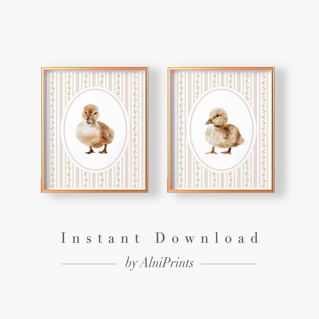 Duck Vintage Wall Art, Duck Wall Art, Neutral Nursery Print, Girls ...