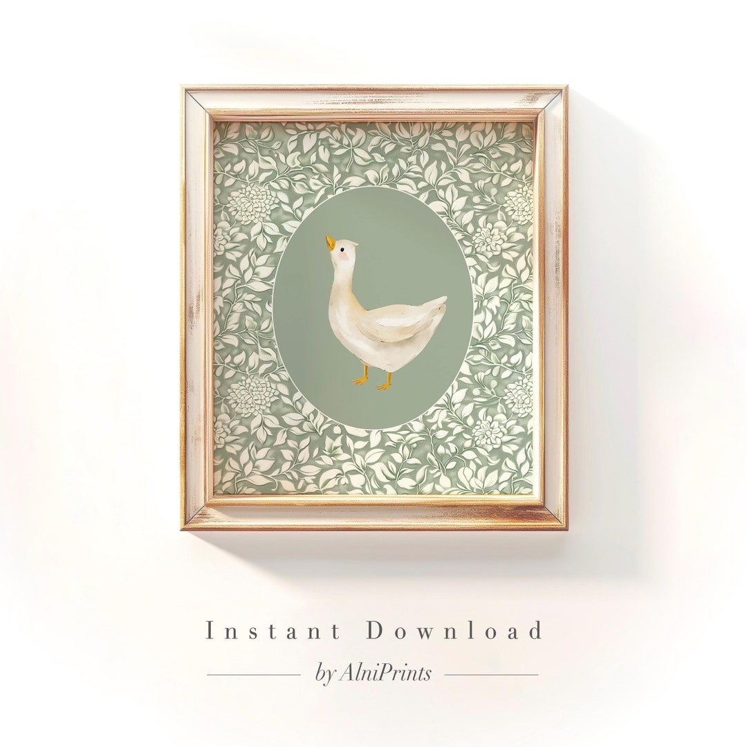 Silly Goose Print, Vintage Aesthetic Nursery, Girl or Boy Wall Art ...
