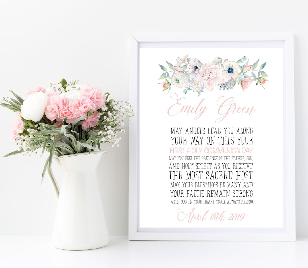 Girl First Holy Communion May Angels Lead You Printable Communion ...