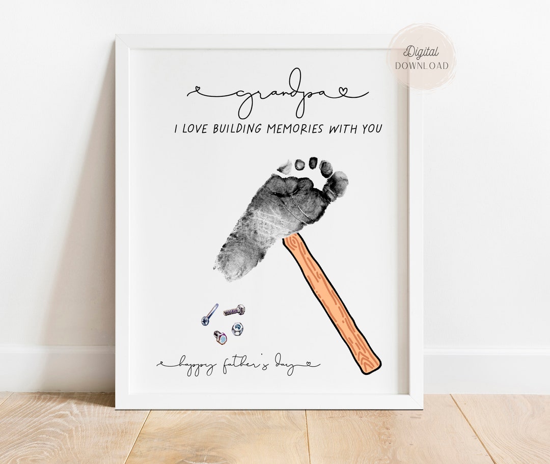 Grandpa Footprint Handprint Art, Father's Day Handprint Art, Father's ...