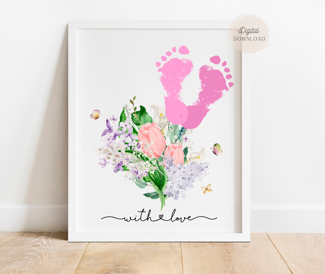 Handprint Flower Craft, Hand and Foot Print Flower, Flower Bouquet ...