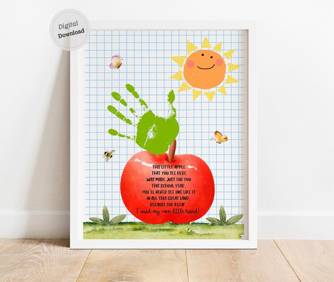 Back to School Apple Poem Handprint Art School Handprint Art ...