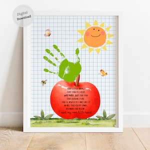 Back to School Apple Poem Handprint Art School Handprint Art ...