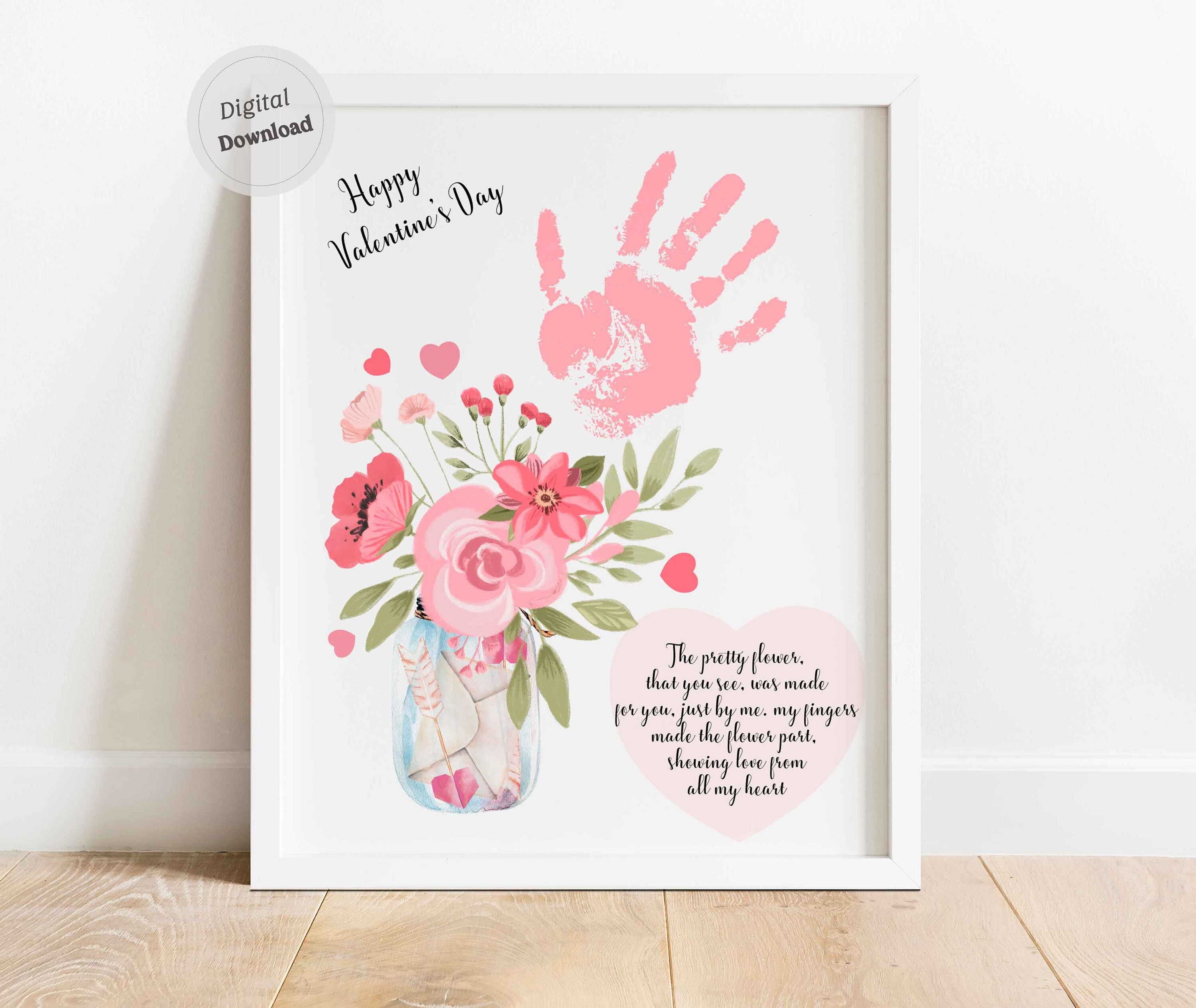 Printable Valentine Handprint Poem Baby Handprint Art for Mom - Etsy