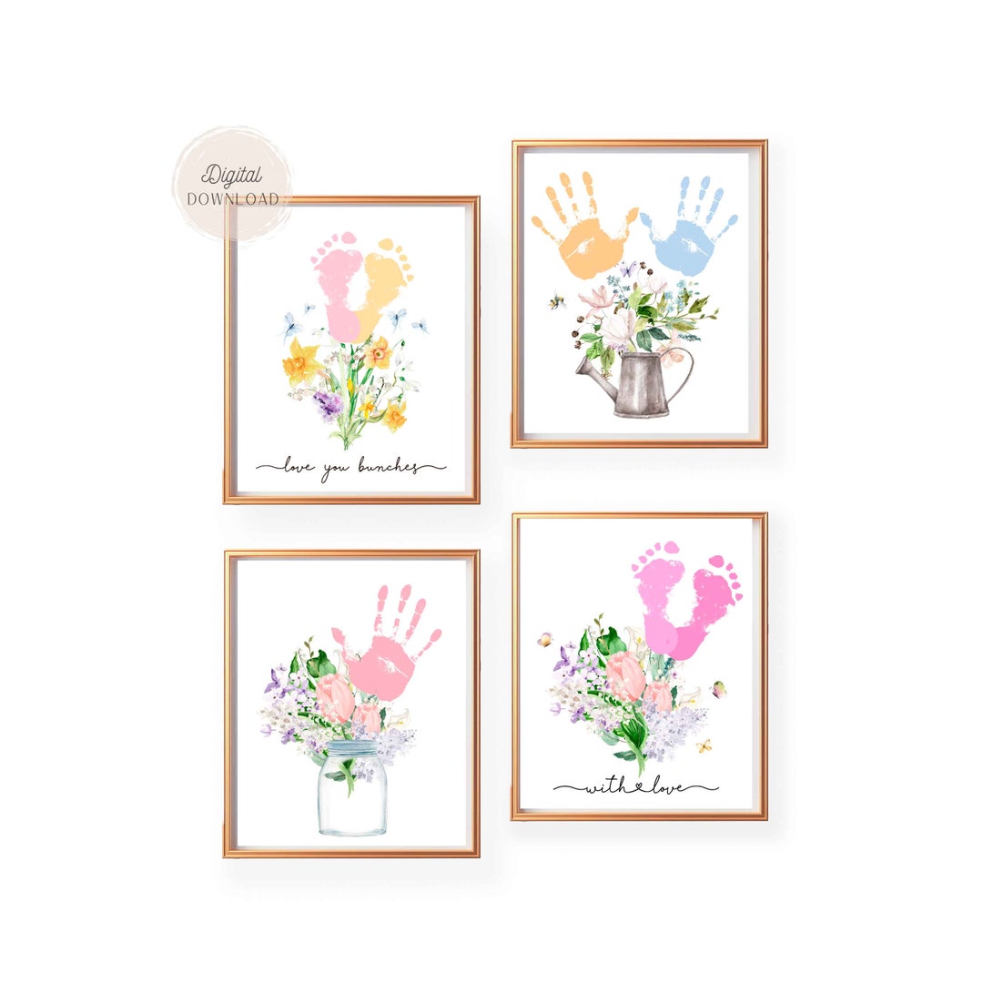 Flowers Handprint - Mother's Day Handprint and Footprint Art - 4 ...