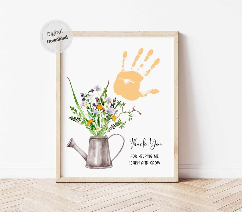 Thank You for Helping Me Learn and Grow Handprint Appreciation - Etsy