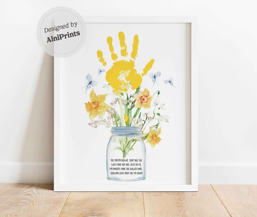 Handprint Mothers Day Card Mothers Day Craft Printable Grandma Mom Mum ...