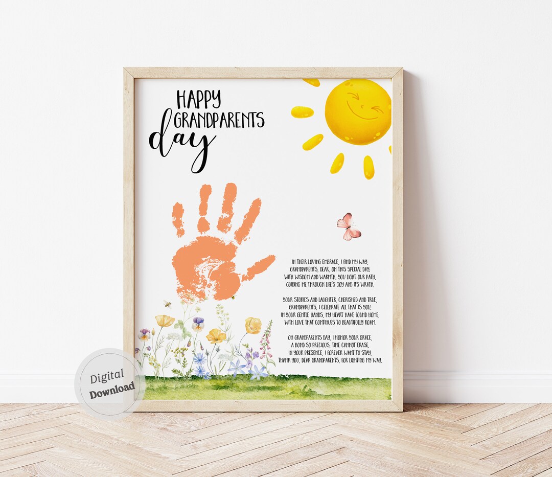 Grandparents Day Handprint Grandparents Poem Flowers Handprint Art ...