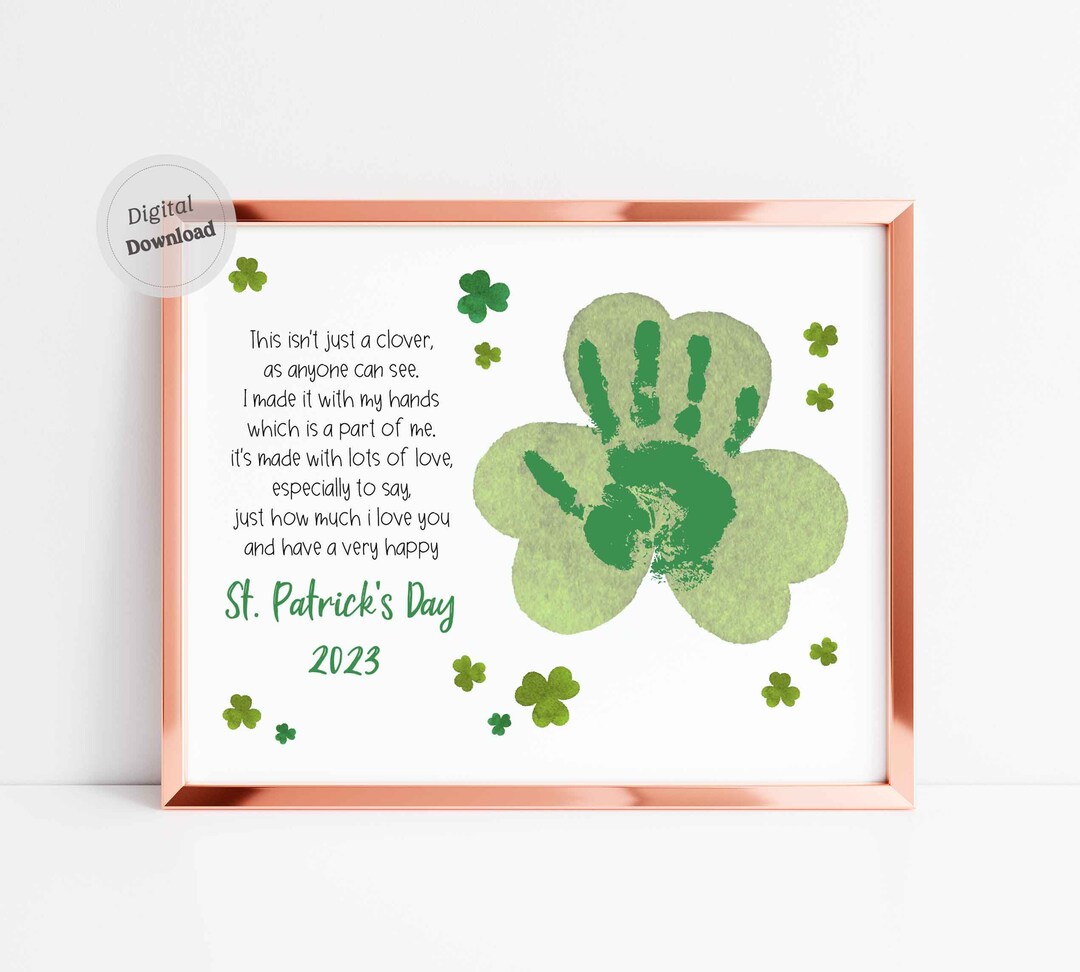 Buy St. Patrick's Day Handprint Poem Printable Clover Shamrock ...