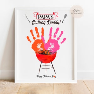 Papa's Grilling Buddy Father's Day, BBQ Handprint Art, Father's Day ...