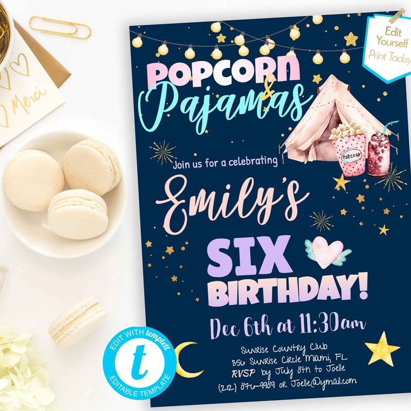 Popcorn Invitation - Etsy