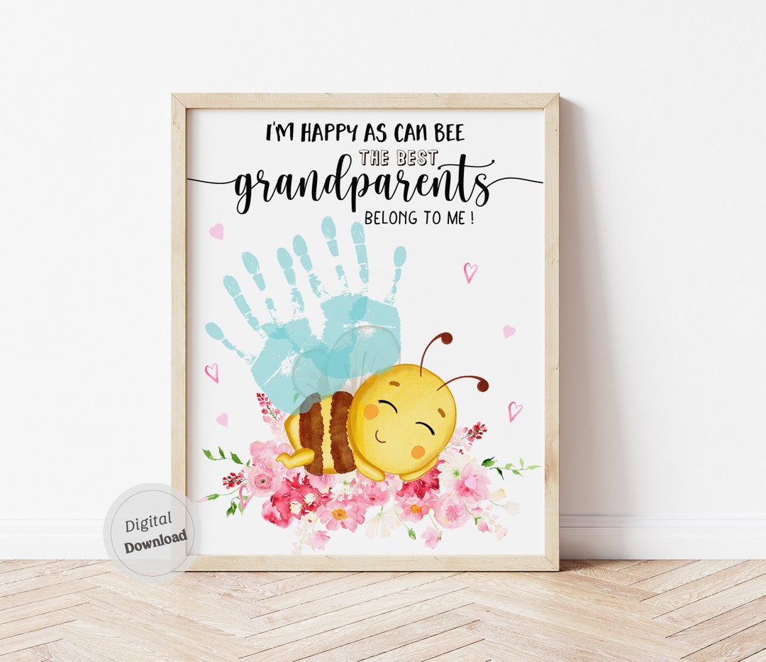 Happy as Can Bee Printable Handprint / Grandparents Day Card ...