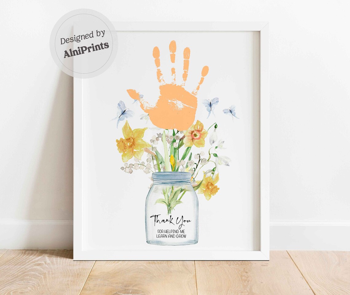 Thank You for Helping Me Learn and Grow Handprint Appreciation - Etsy
