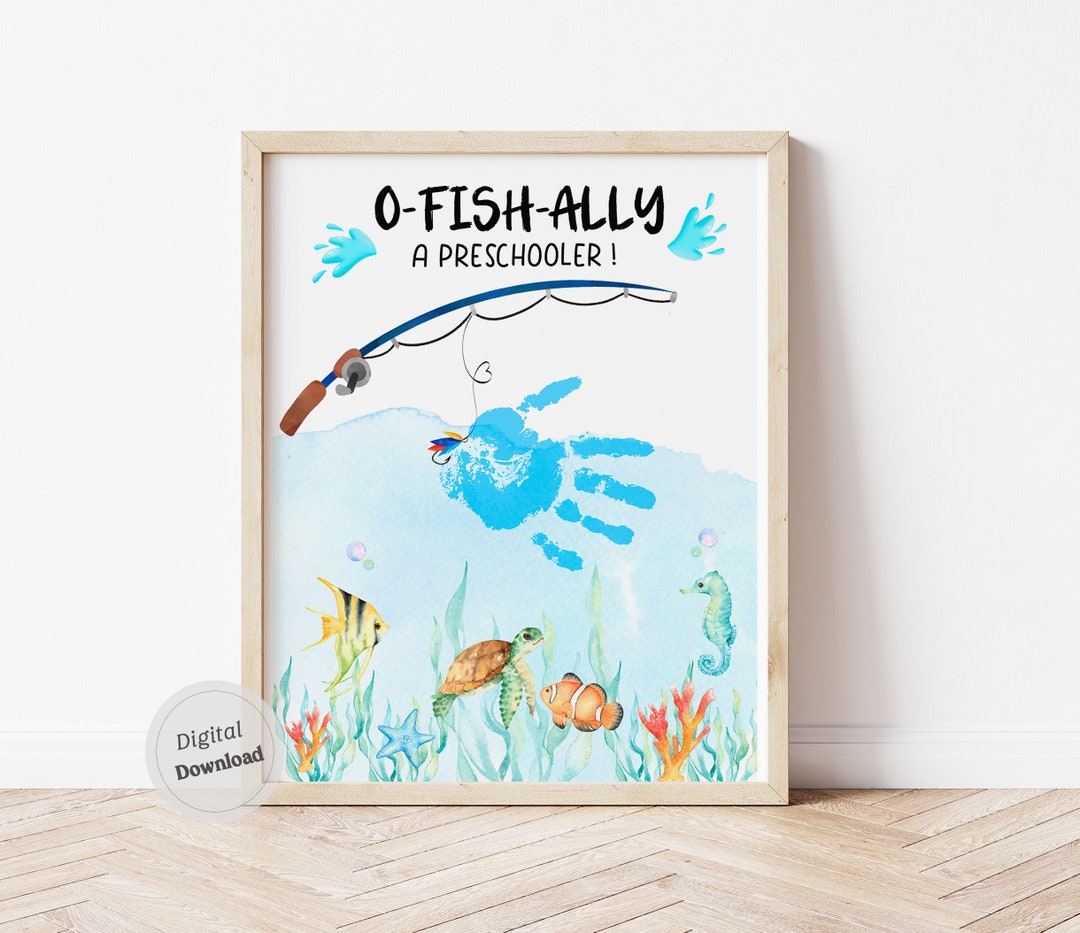 O FISH Ally a Preschooler Handprint Art Back to School 1st First Day of ...