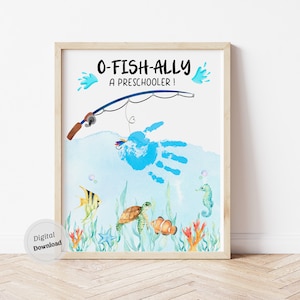 O FISH Ally a Preschooler Handprint Art Back to School 1st First Day of ...