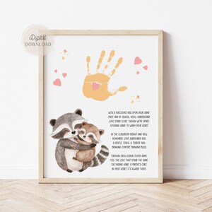 The Kissing Hand Book Racoon Handprint, First Day School Handprint ...
