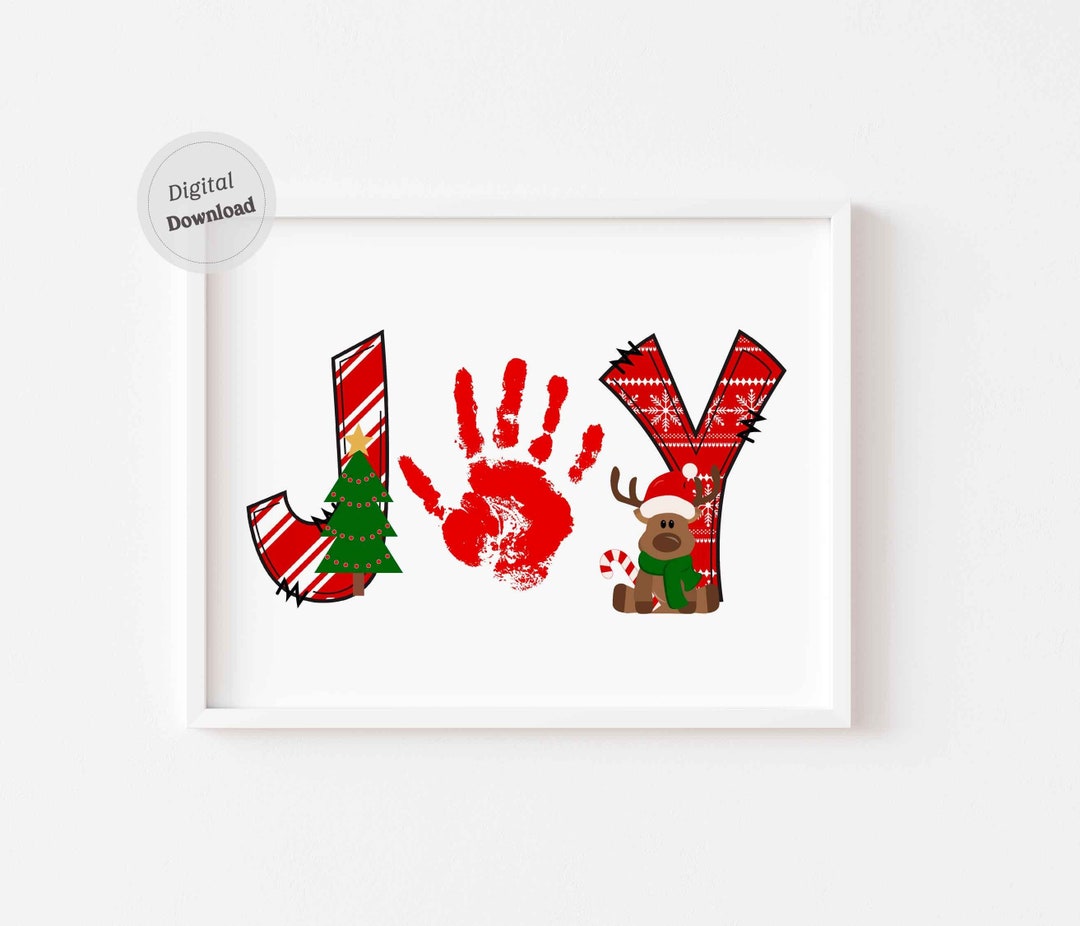 Joy Handprint Craft Printable Templet Christmas Baby Xmas Infant Kids ...