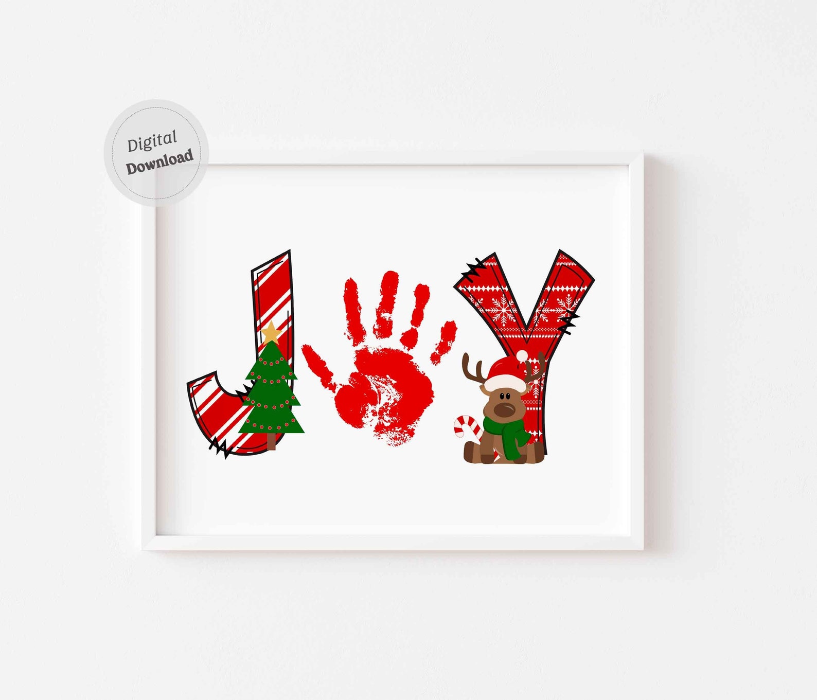 Joy Handprint Craft Printable Templet Christmas Baby Xmas - Etsy