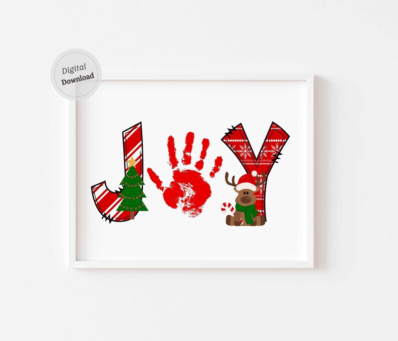 Joy Handprint Craft Printable Templet Christmas Baby Xmas - Etsy