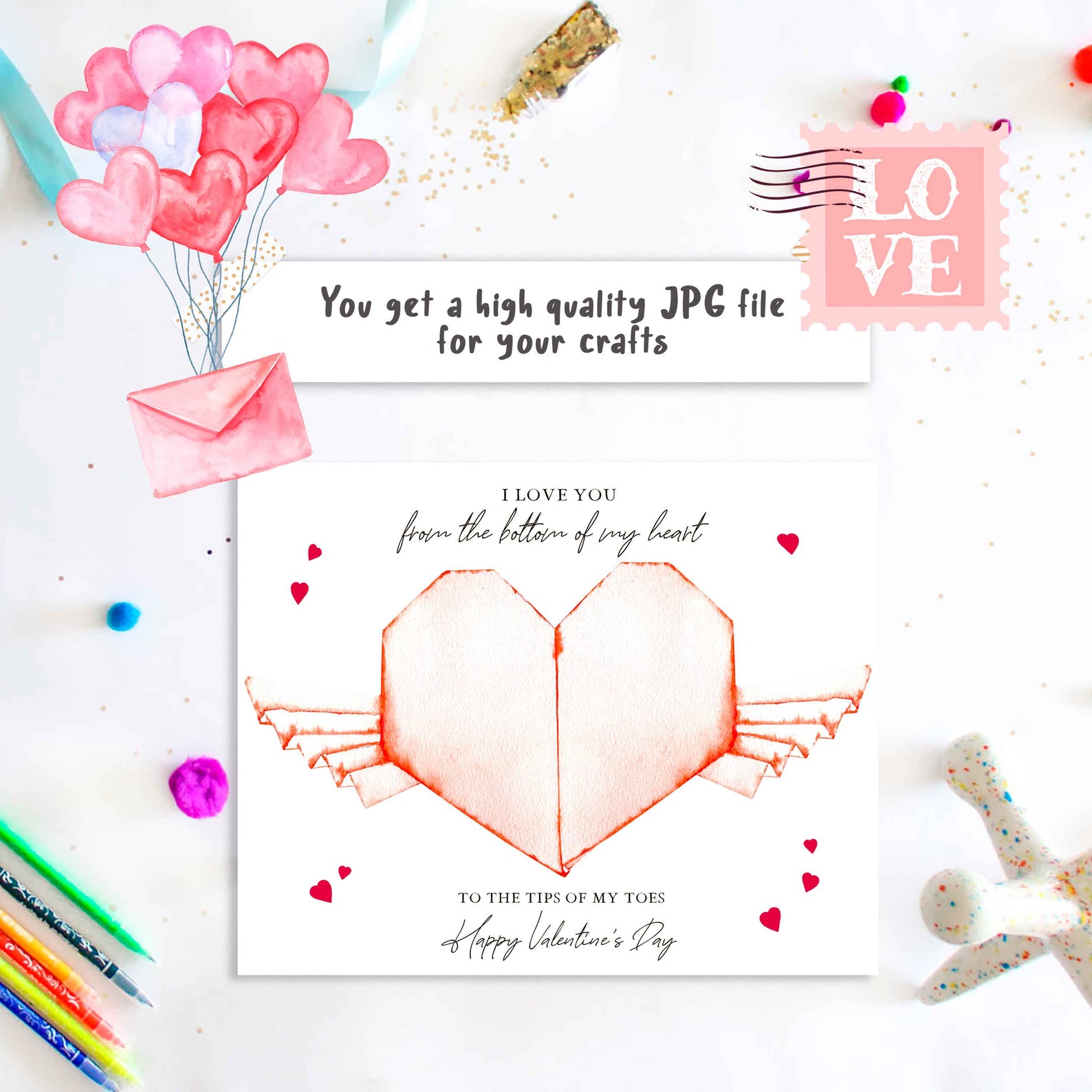 Valentine Heart Footprint Template Bottom of My Heart Poem - Etsy