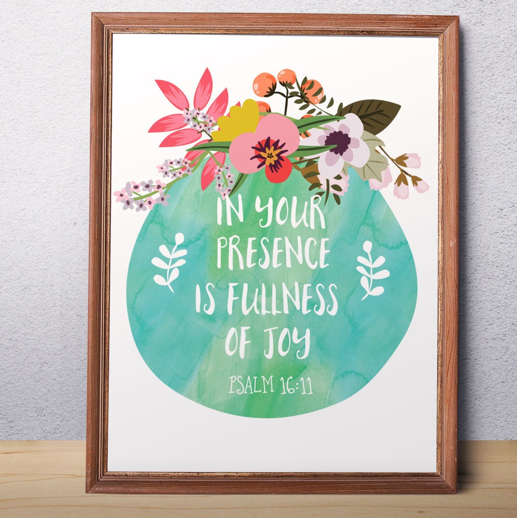 Scripture Art Bible Verse Print Psalm 16:11 Printable Decor | Etsy