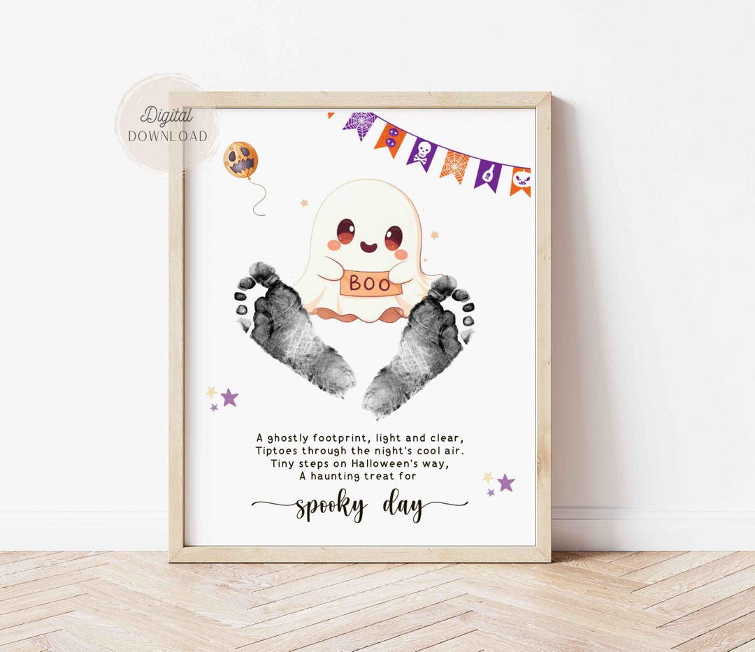 Ghost Footprint Art Halloween, Halloween Crafts With Feet Prints, 1st ...