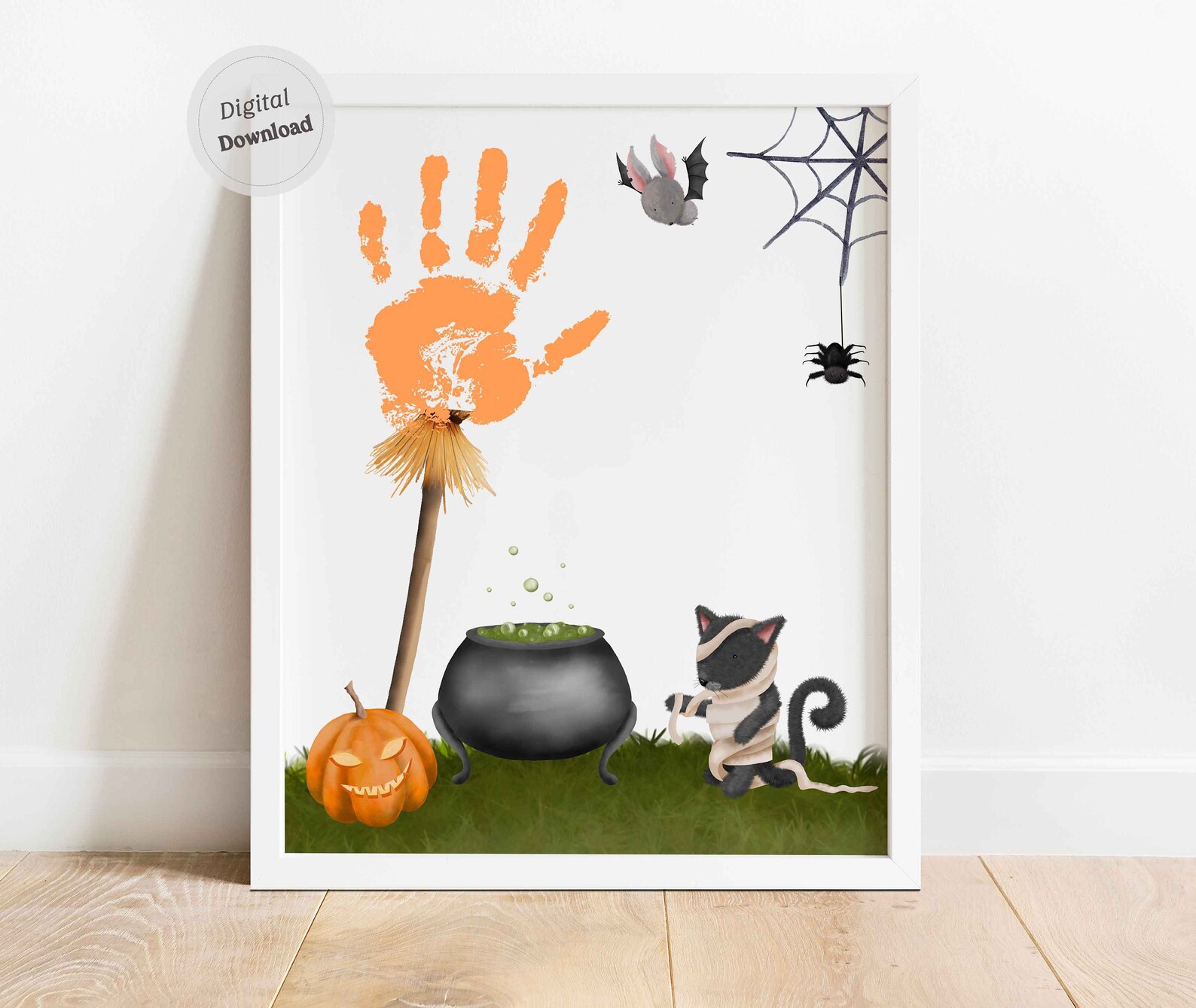Witch's Broom Handprint Art Activities for Preschoolers - Etsy
