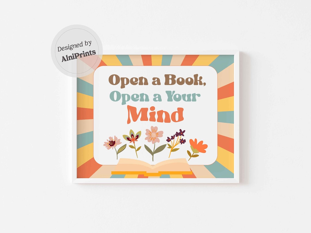Open Your Mind Reading Signs for Elementary Classroom - Etsy