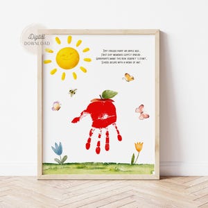 Apple Handprint Art Poem, 1st First Day School Craft, Handprint Craft ...