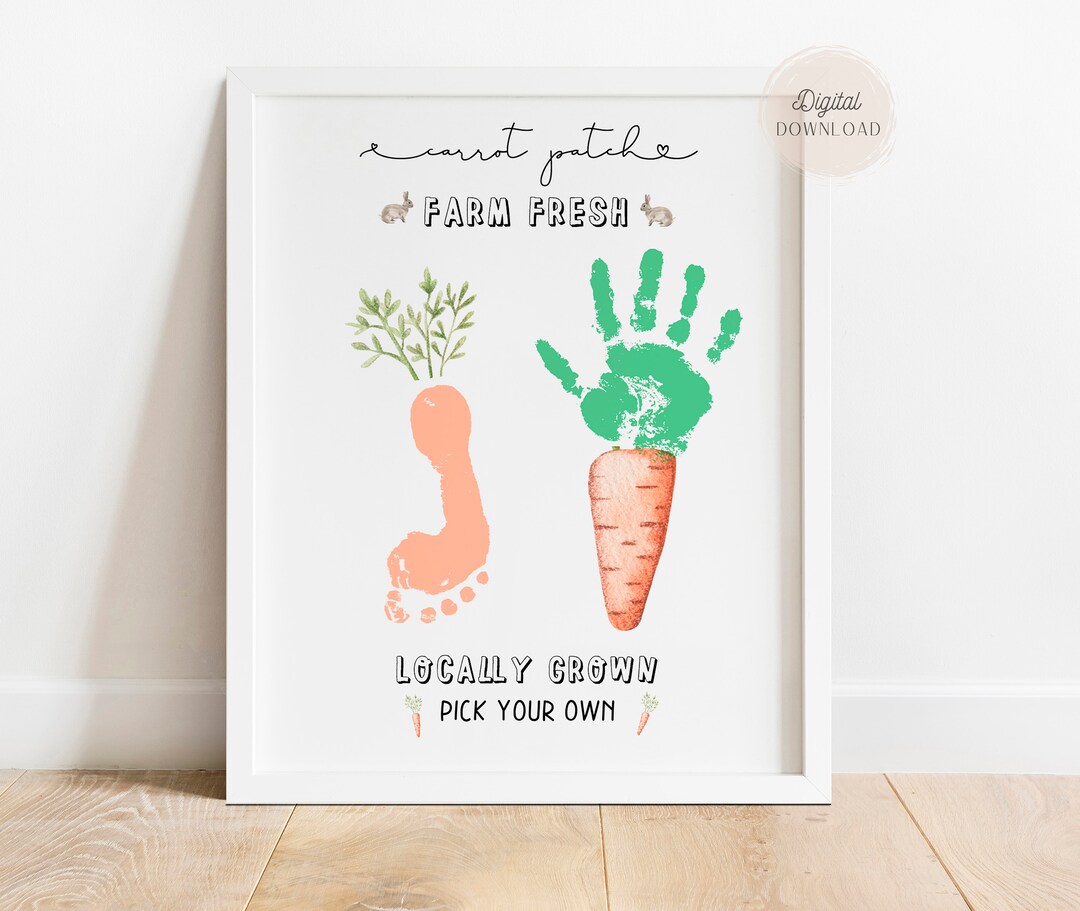 Carrot Patch, Carrot Footprint & Handprint, Carrot Footprint Craft Card ...