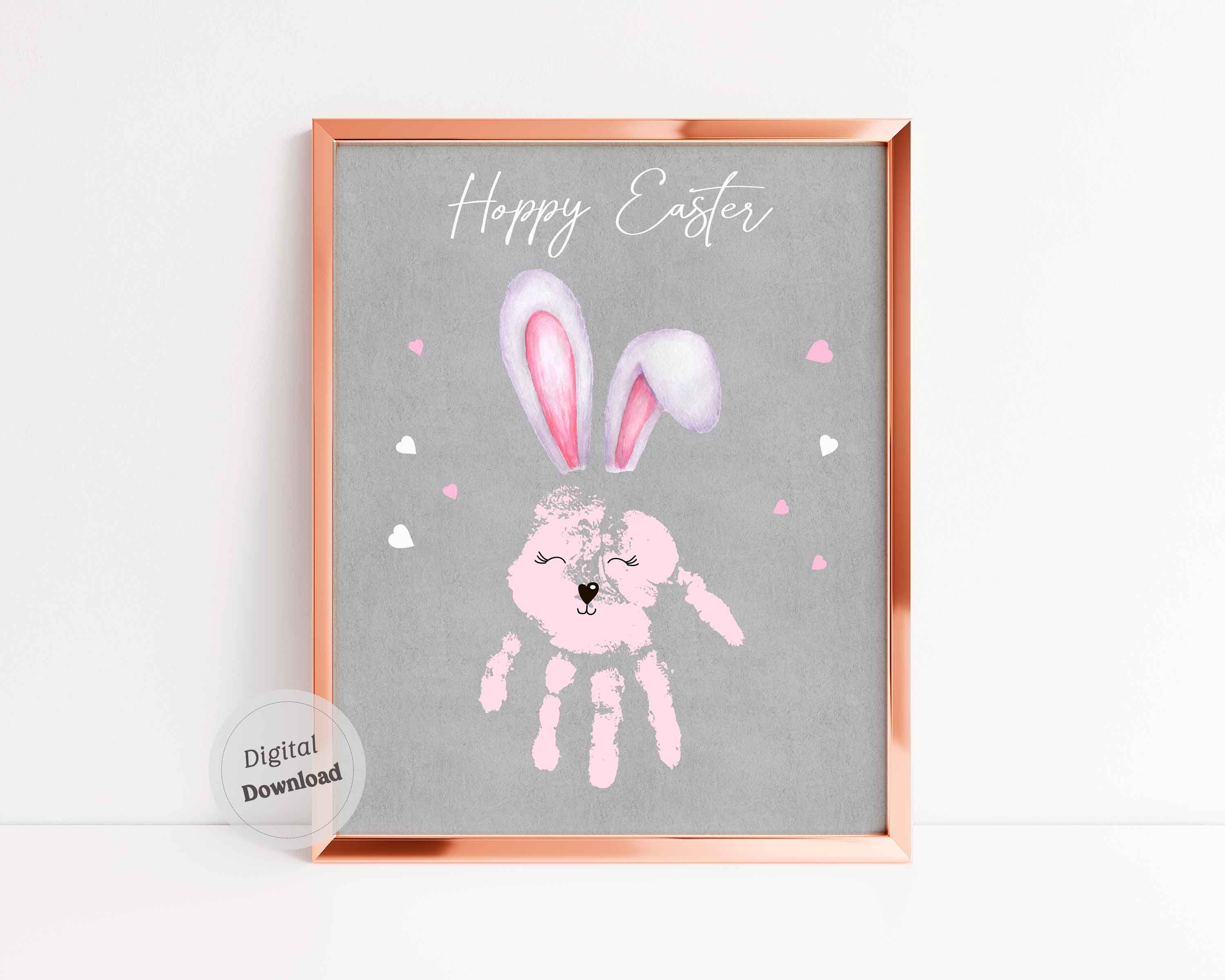 Easter Bunny Handprint Printable Art Handprint Template for - Etsy