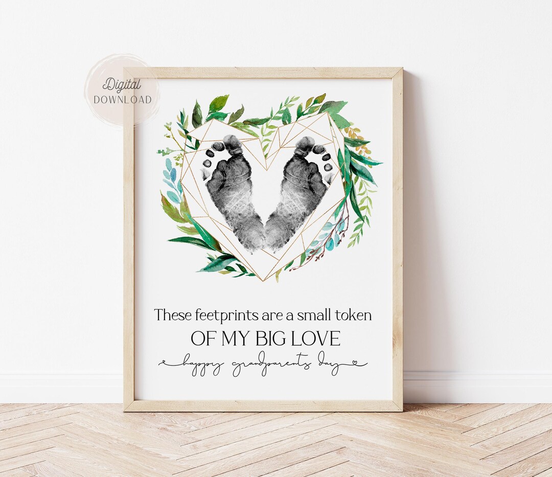 Love You Toes Print Grandparents Day, Footprint and Handprint Art, Feet ...