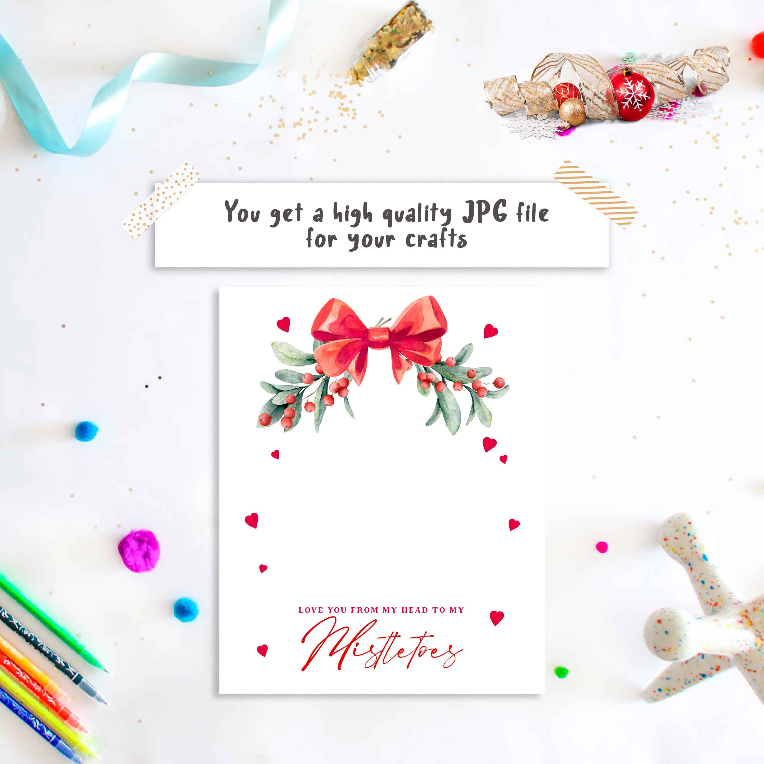 Love You From My Head to My Mistletoes Footprint Art Printable - Etsy