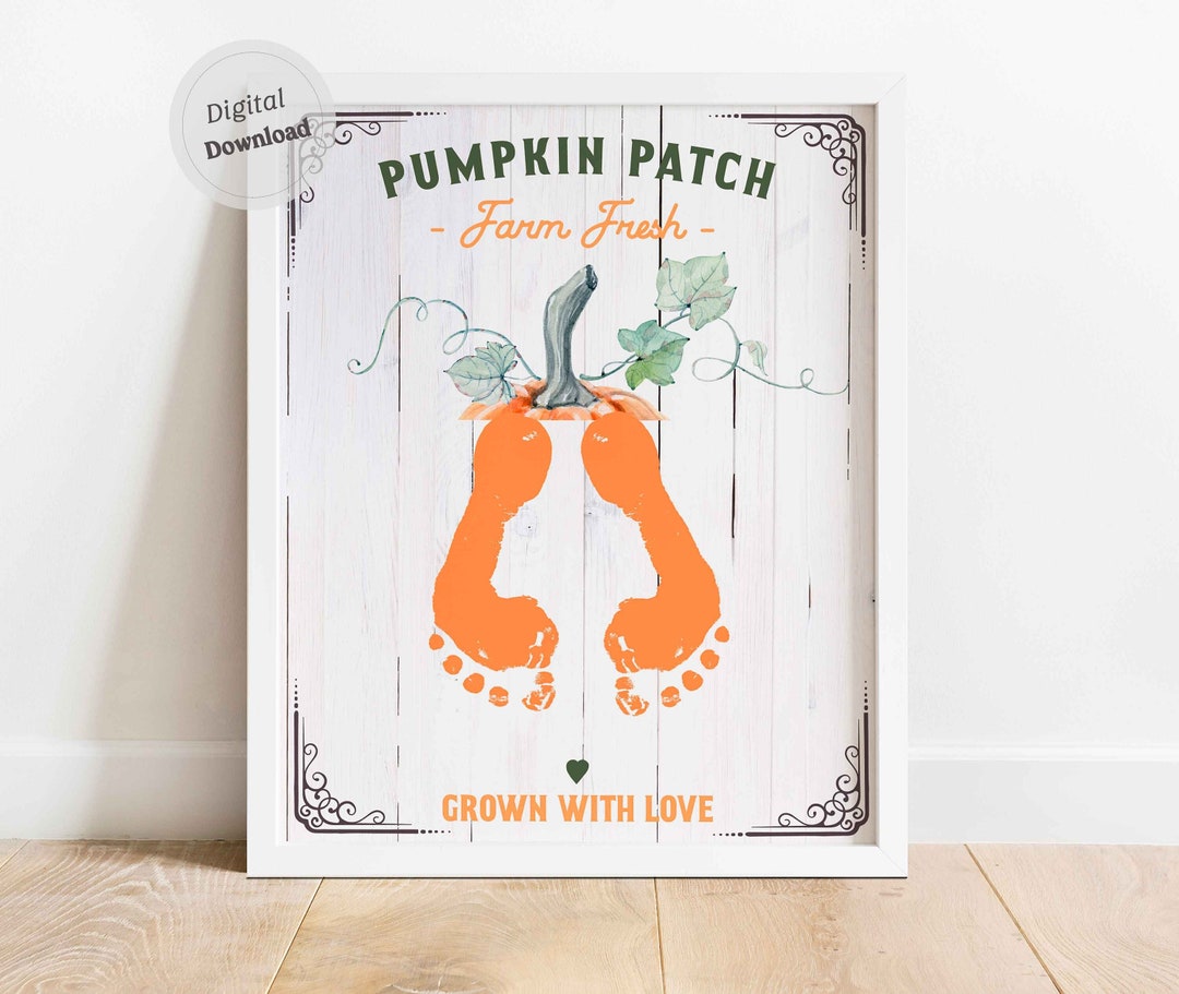 Halloween Craft Printable Pumpkin Patch Footprint Handprint Art ...