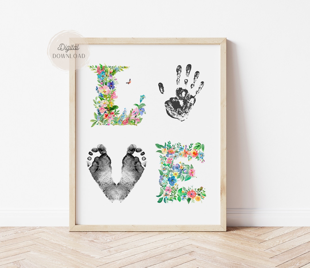 Love Handprint and Footprint Art, Newborn Print, Infants Daycare ...