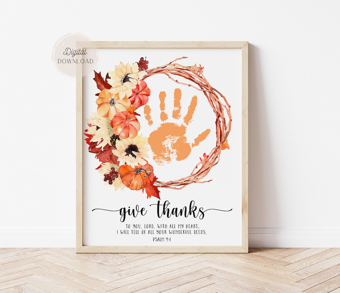 Give Thanks to the Lord Handprint Art Crafts / DIY Printable Download ...