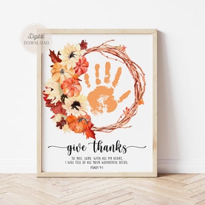 Give Thanks to the Lord Handprint Art Crafts / DIY Printable Download ...