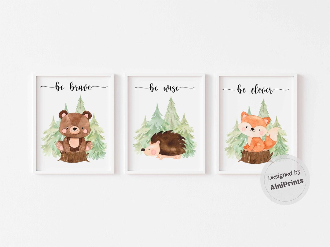 Baby Nursery Decor Quote Printable Woodland Animals Digital Art Print ...