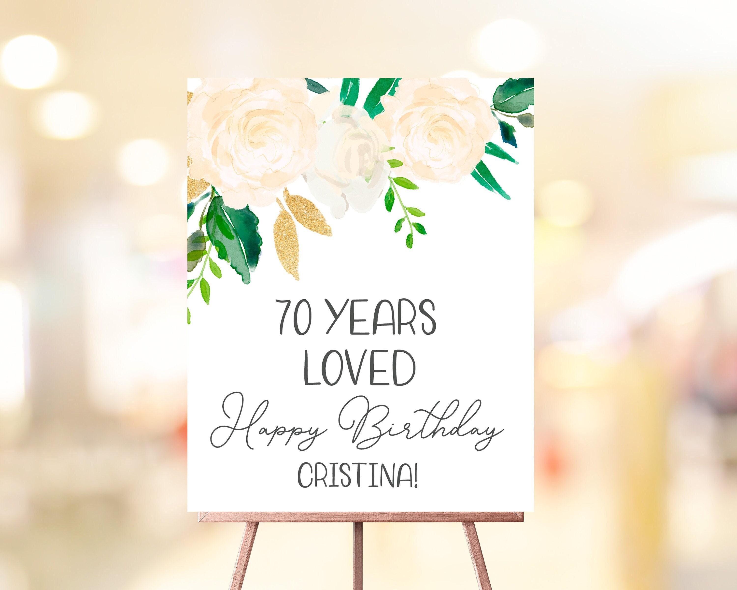 70 Birthday Sign 70 Years Loved Custom Birthday Welcome Sign - Etsy