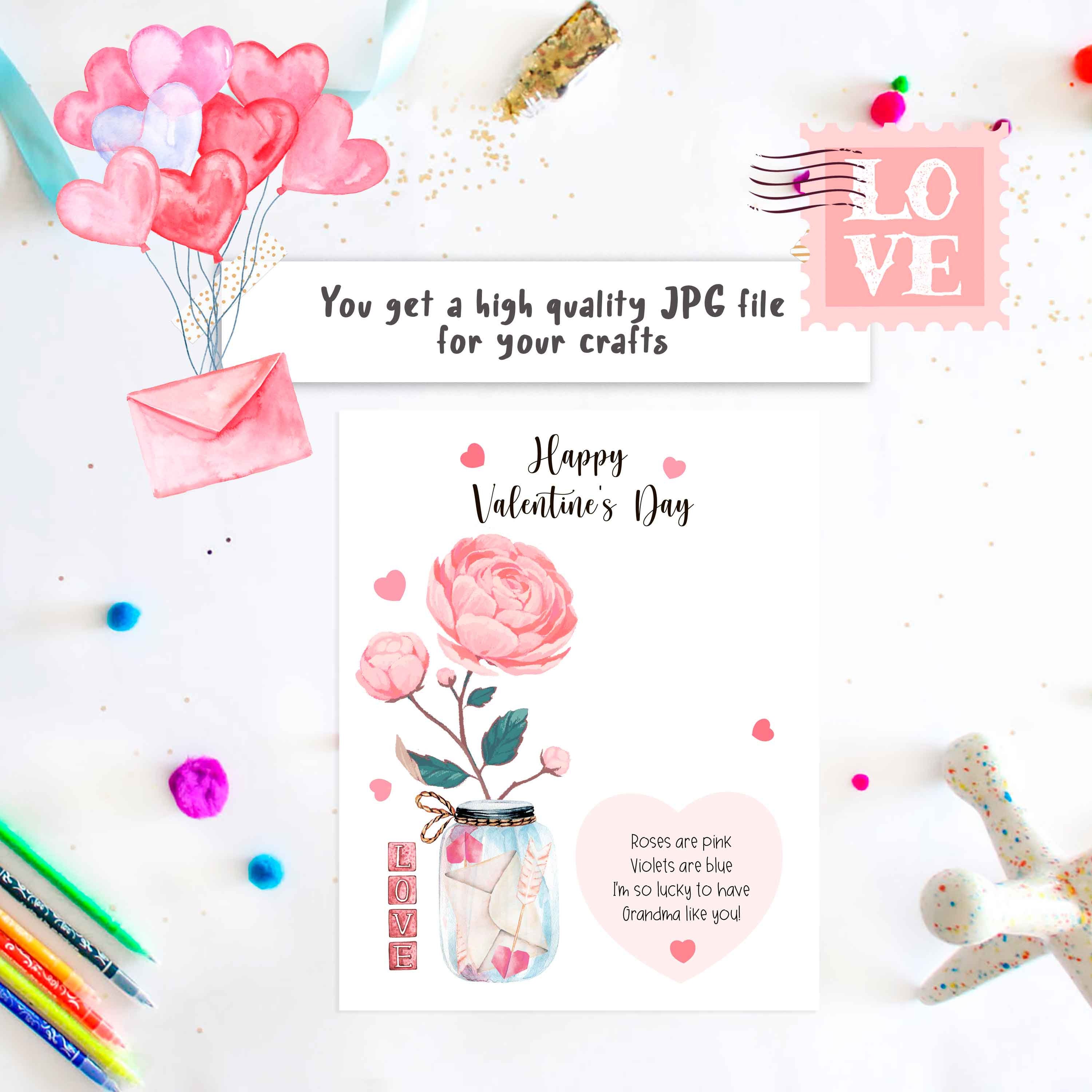 Grandma Valentine Roses Handprint Poem Baby Handprint Art - Etsy